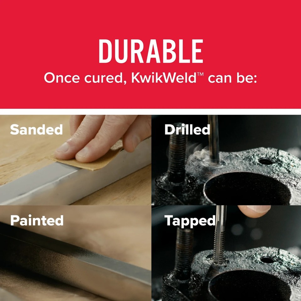 J-B Weld 8276 KwikWeld Quick Setting Steel Reinforced Epoxy - Dark Grey ...