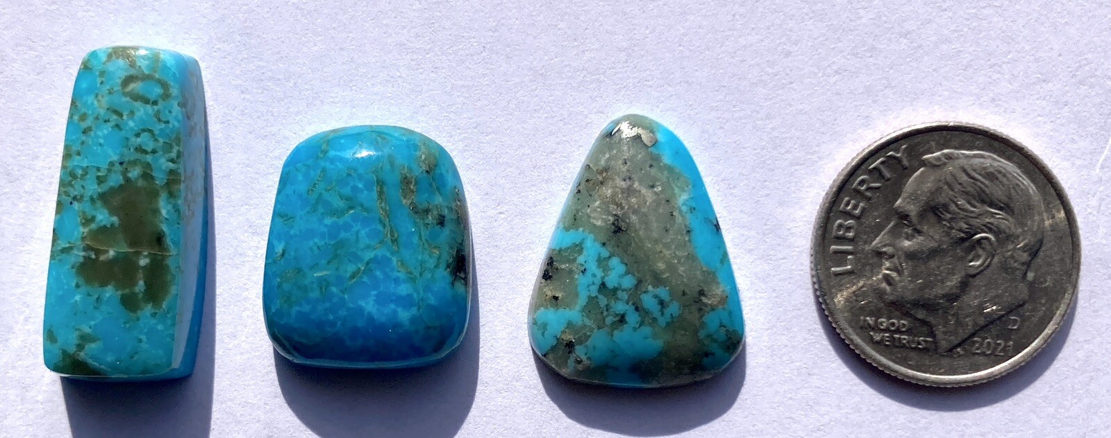 ARIZONA KINGMAN HIGH GRADE TURQUOISE CABOCHONS 35 CARATS 3 RING SIZE ...
