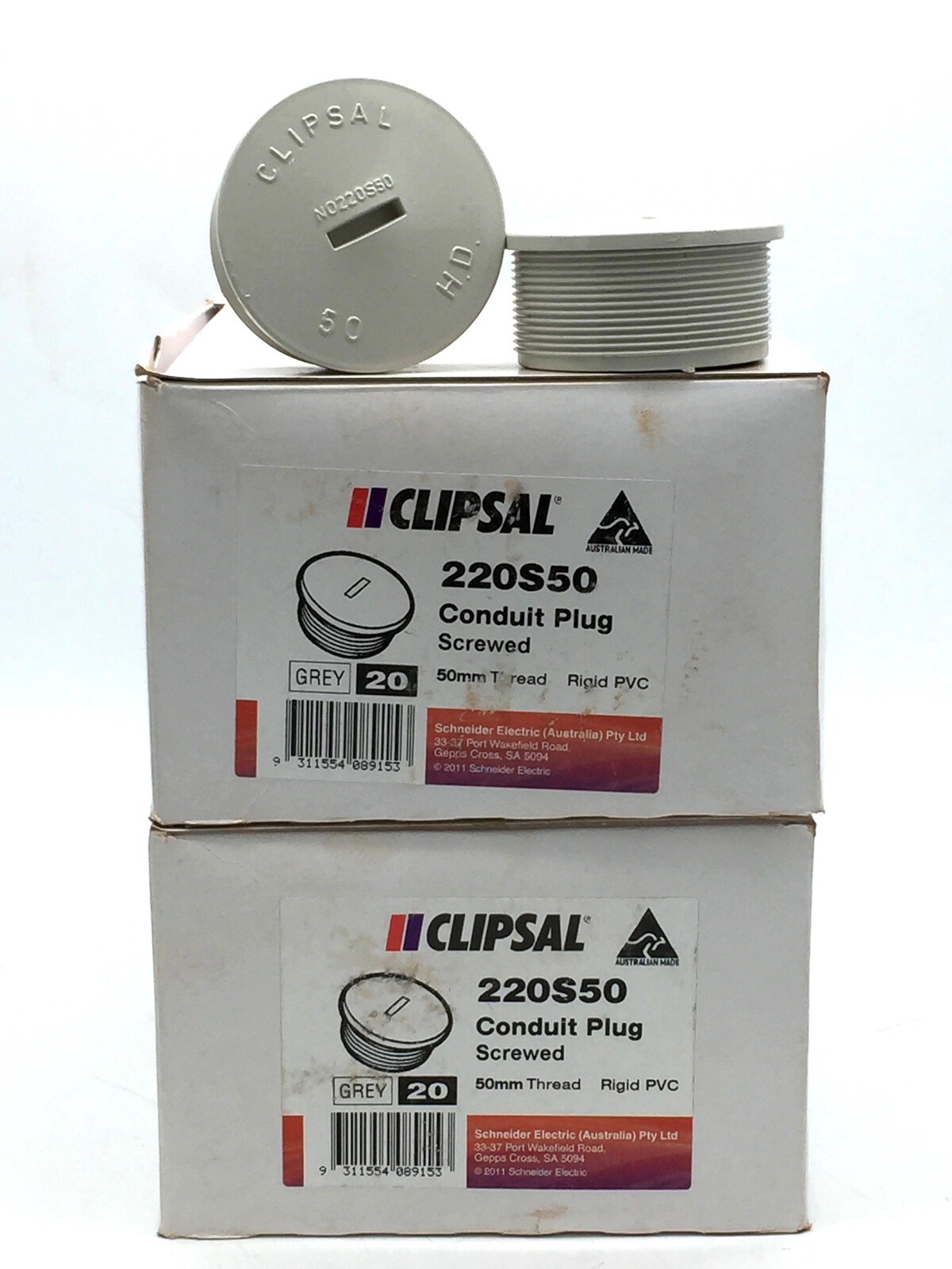 Clipsal 220S50 Conduit Plug Screwed 50mm Thread PVC Grey Series 220S ...