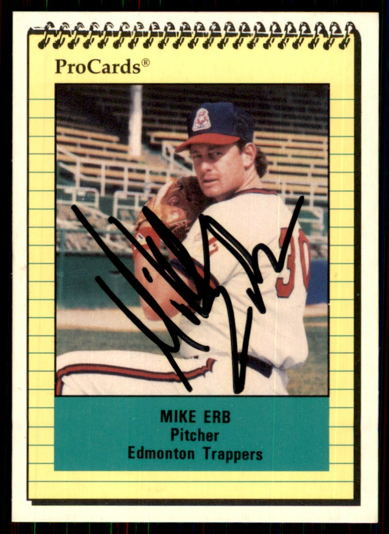 1991 ProCards Michael Erb Signed IP AUTO Edmonton Trappers #1511 | eBay