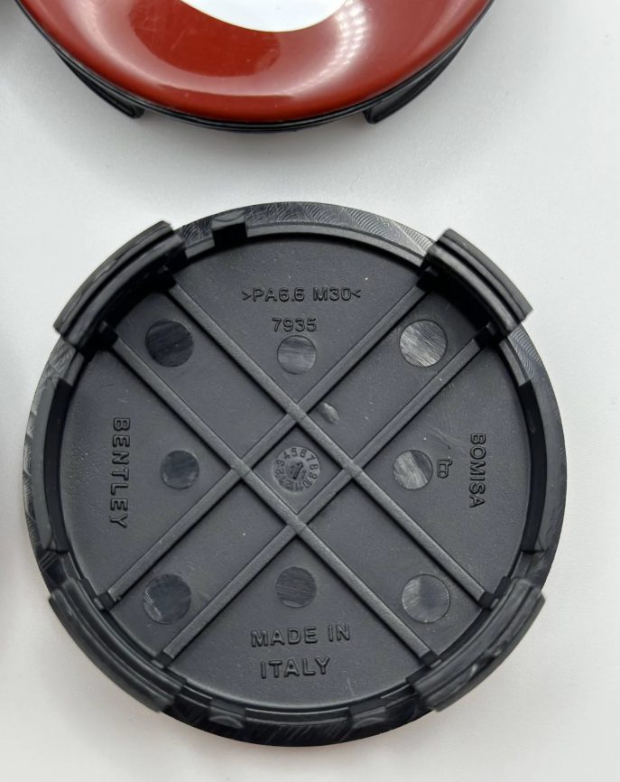 4pcs Set Fits Bentley Wheel Center Caps OEM B Logo 3W0601170F Red White ...