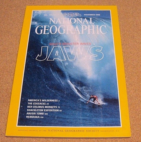 National Geographic Magazine November 1998 Jaws Maui Monkey Abusir Tomb ...