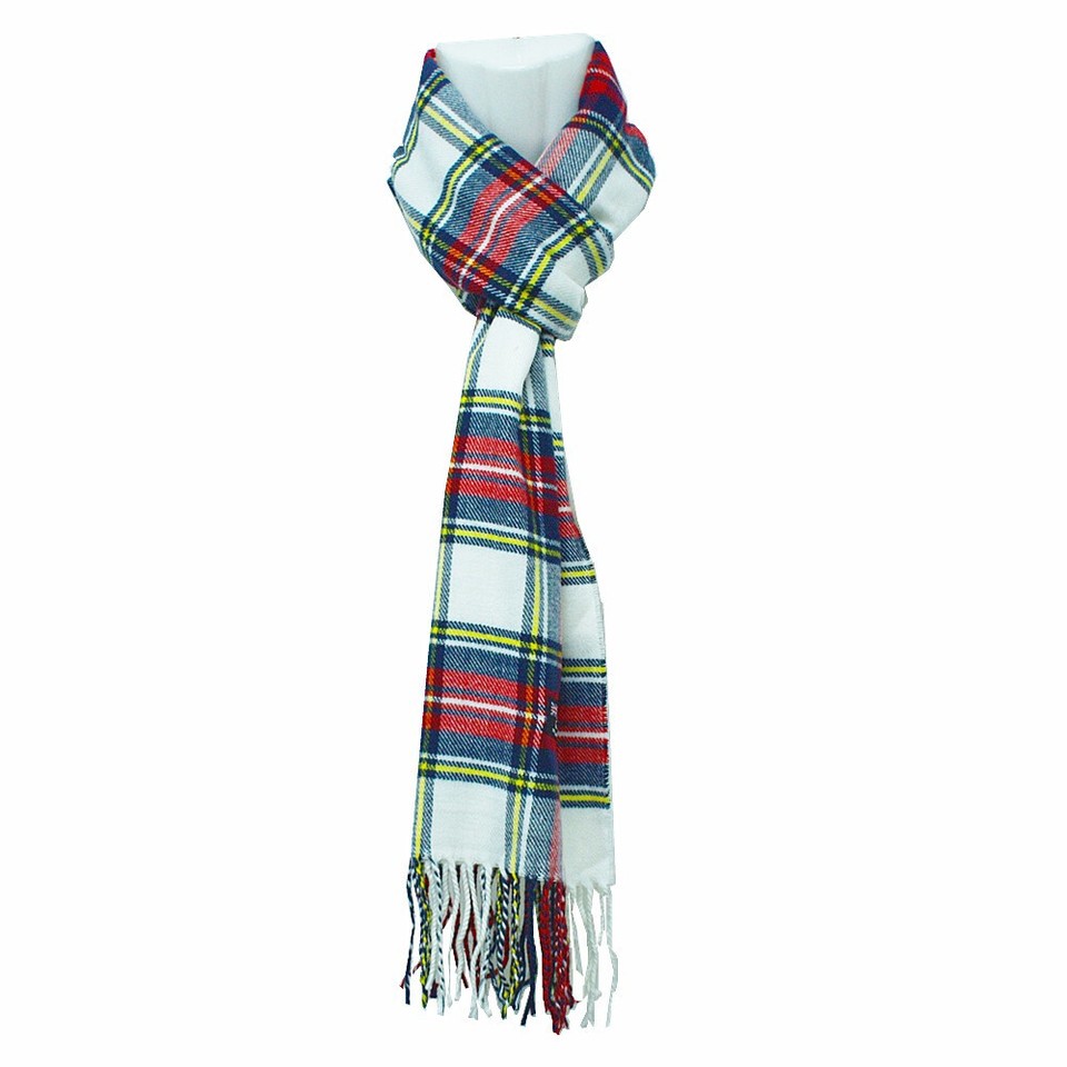 Mens Womens Wool Check Scarf Scotland Made Warm Plaid Wool 100% ...