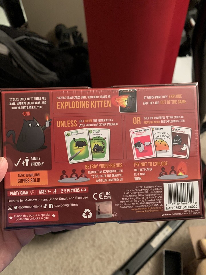 Exploding Kittens Card Game Original Edition Brand New Sealed Box Ages ...