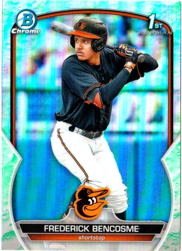 FREDERICK BENCOSME 2023 BOWMAN CHROME LUNAR GLOW REFRACTOR 1st CARD ...