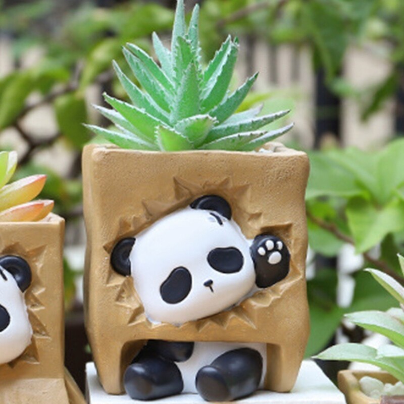 Silicone Flowerpot Silicone Mold Cute Panda Shaped Concrete for ...