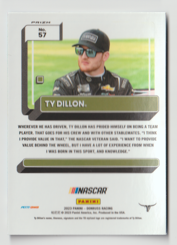 2023 Donruss Optic NASCAR Carolina Blue Wave #57 Ty Dillon | eBay