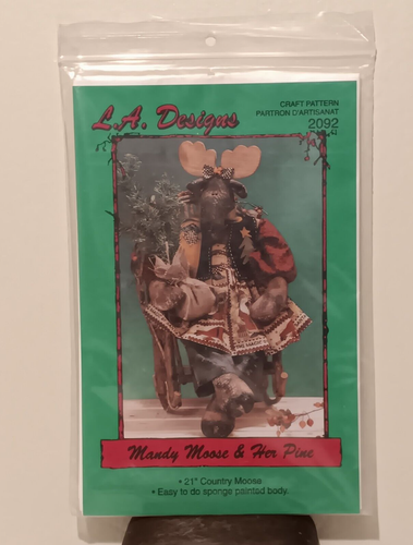 90s L.A. Designs #2092 Mandy Moose & Her Pine Craft Pattern 21" DIY ...