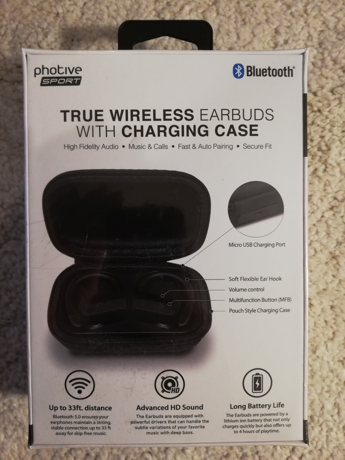 Photive Sport True Wireless Earbuds - Black for sale online | eBay