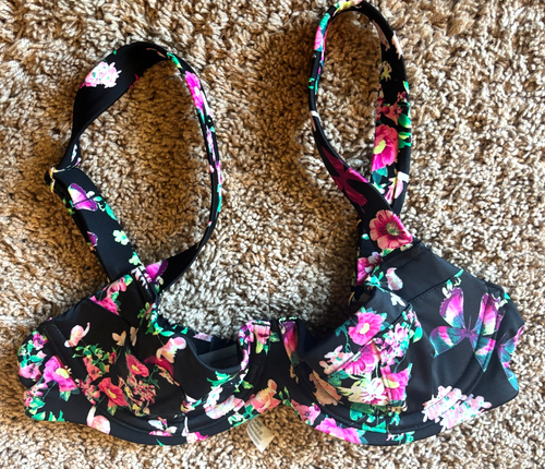 Victorias Secret Bikini Top Swim Suit Floral Adjustible Bra Size 32B 32 B NEW | eBay