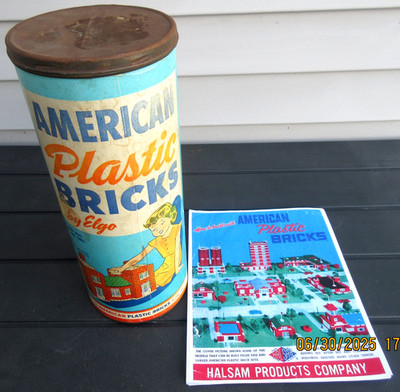 1950's AMERICAN PLASTIC BRICKS SET 725 ELGO How to Build with HALSAM | eBay