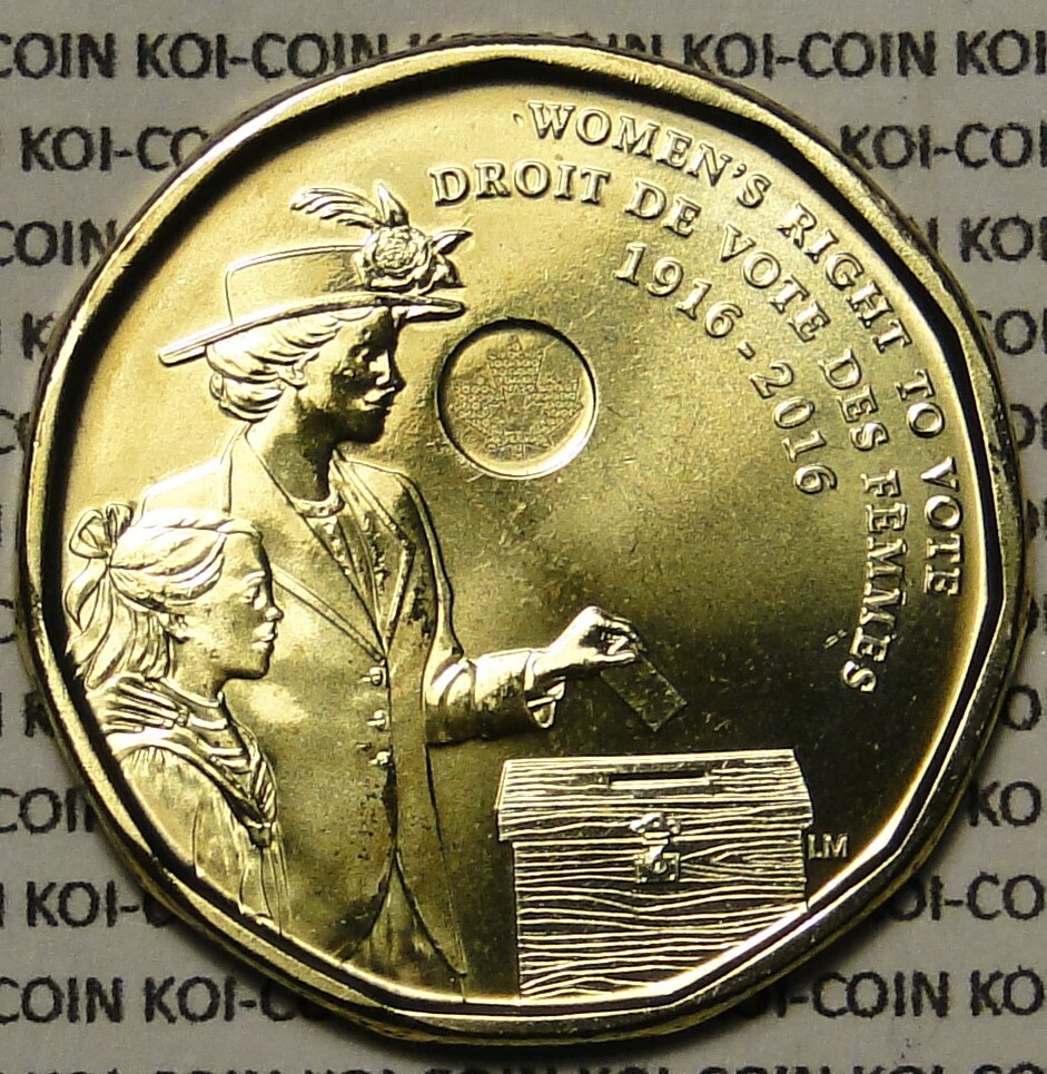 BU Canada 2016 Women's Right to Vote Centennial 1916-2016 $1 dollar ...