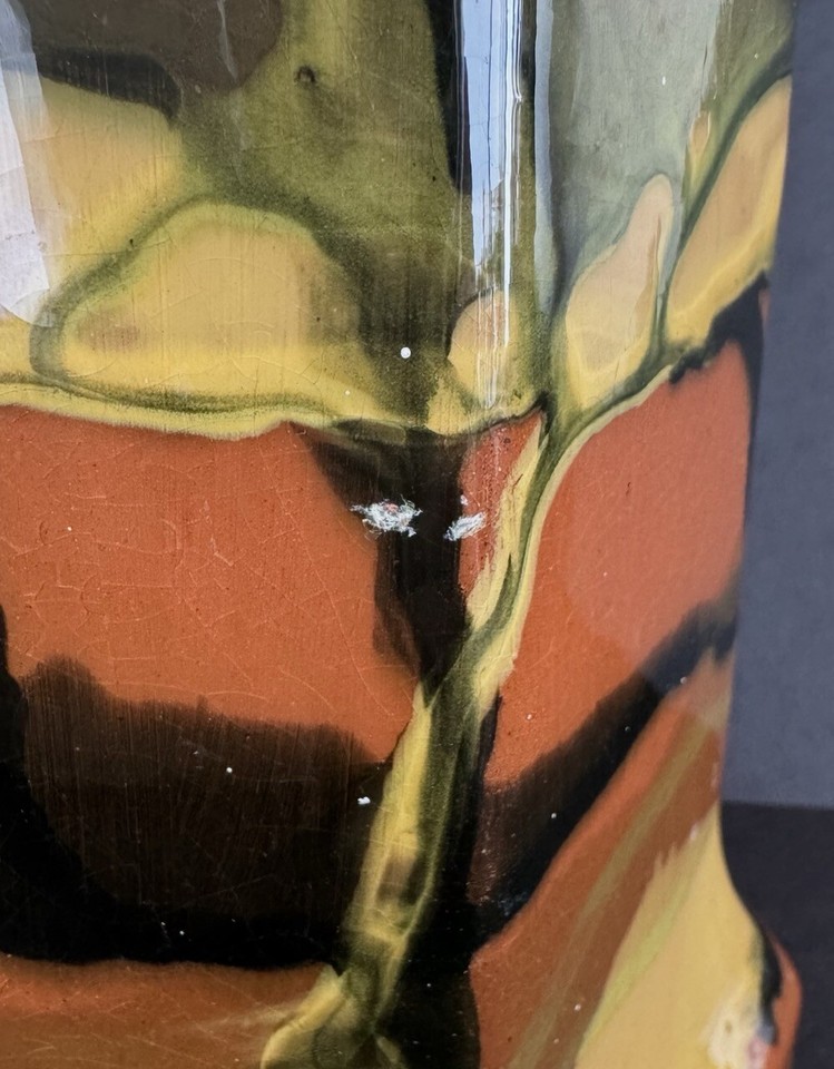 Peters & Reed Zane Pottery #56 Marbelized 6 Sided Vase 9.5” Shiny ...