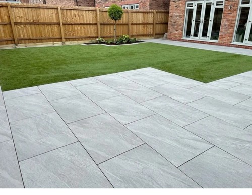 Grey County Light Porcelain Paving Tiles Slabs Patio |600x900 | Premium ...