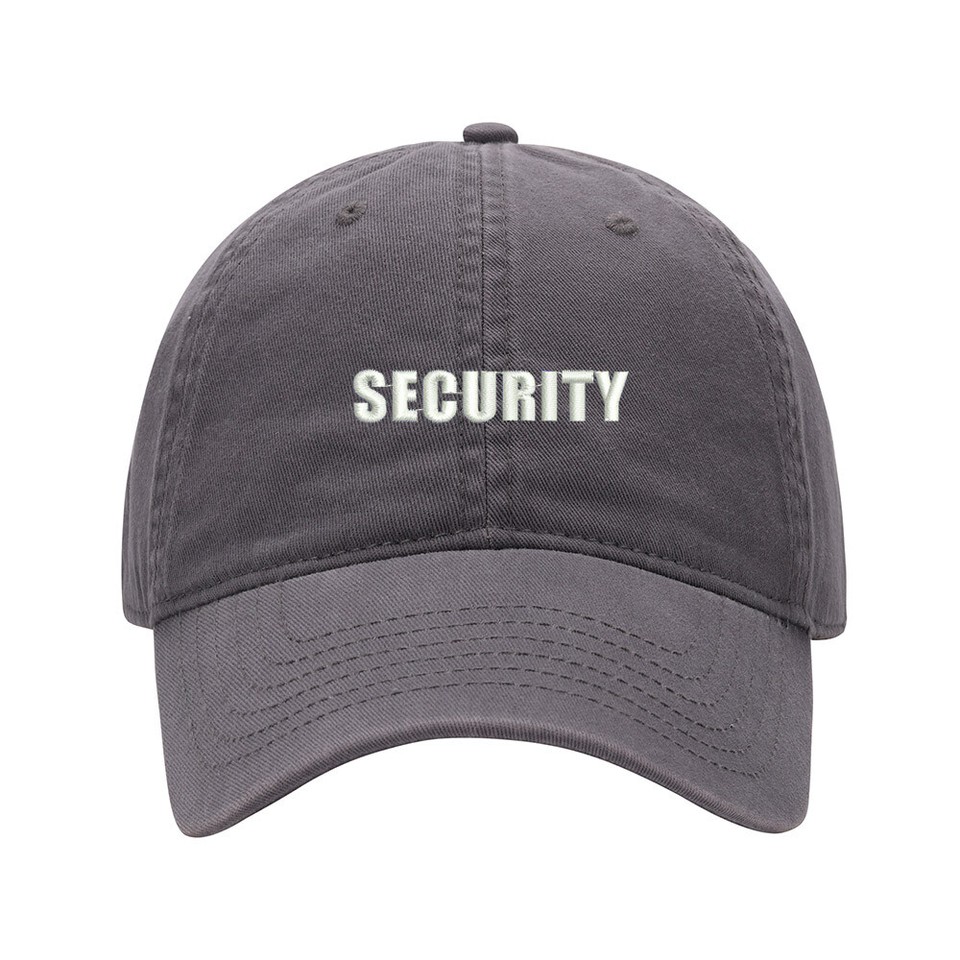 Baseball Cap Men Security Embroidered Washed Cotton Dad Hat Unisex ...