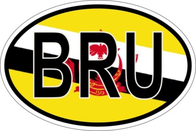 Sticker oval flag vinyl country code BRU brunei | eBay Australia