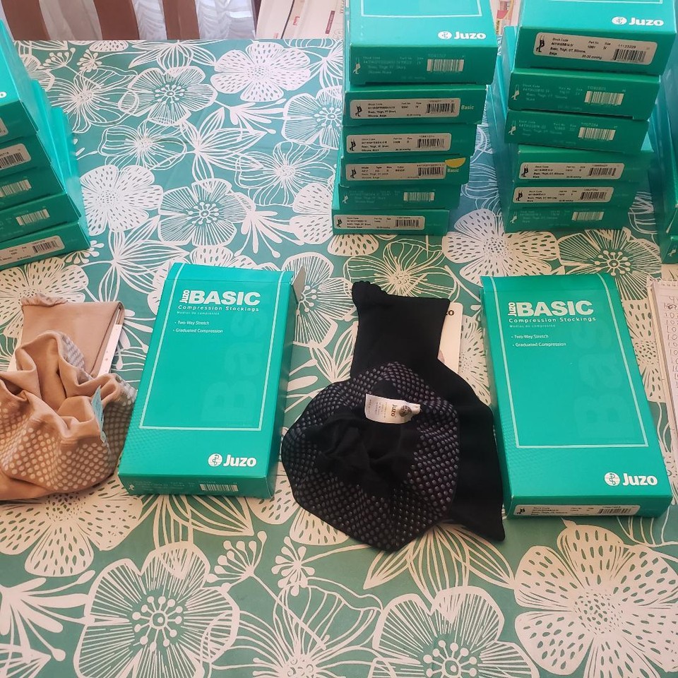 Juzo Basic 4411 TB SILICONE Stockings FF Thigh High Compression 20-30 ...