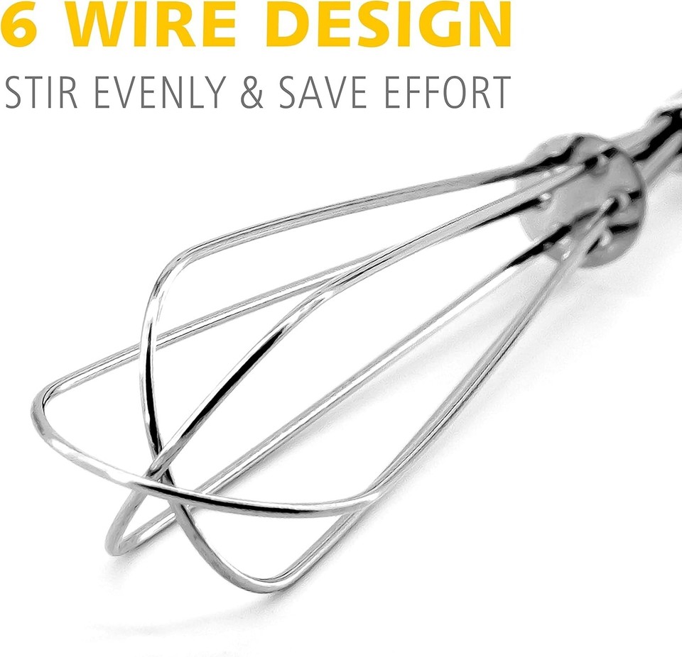 Anaeat Mini Wire Whisks, Set of 2 Portable Stainless Steel Kitchen Tiny ...