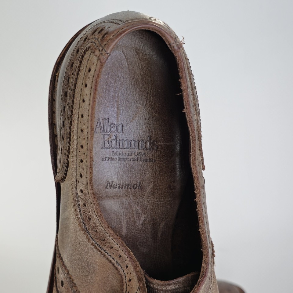 ALLEN EDMONDS NEUMOK OXFORD MENS US 11D WINGTIP BROGUE DISTRESSED ...