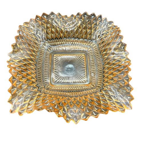 Vtg 1960s Indiana Glass Marigold Diamond Point Pattern Candy Trinket ...