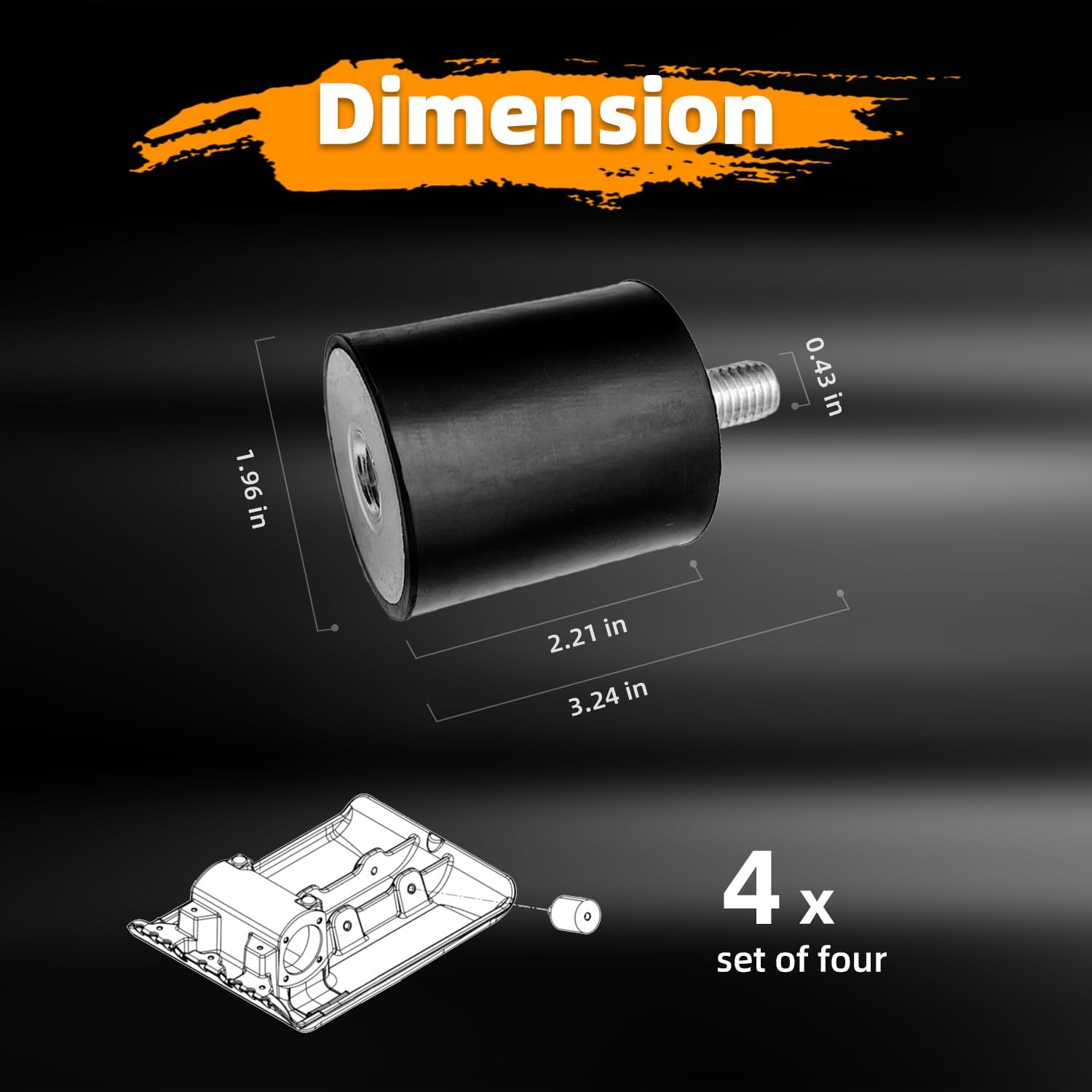 Upgraded Compactor Rubber Shock Mount 4 Pack-Compatible with Wacker ...