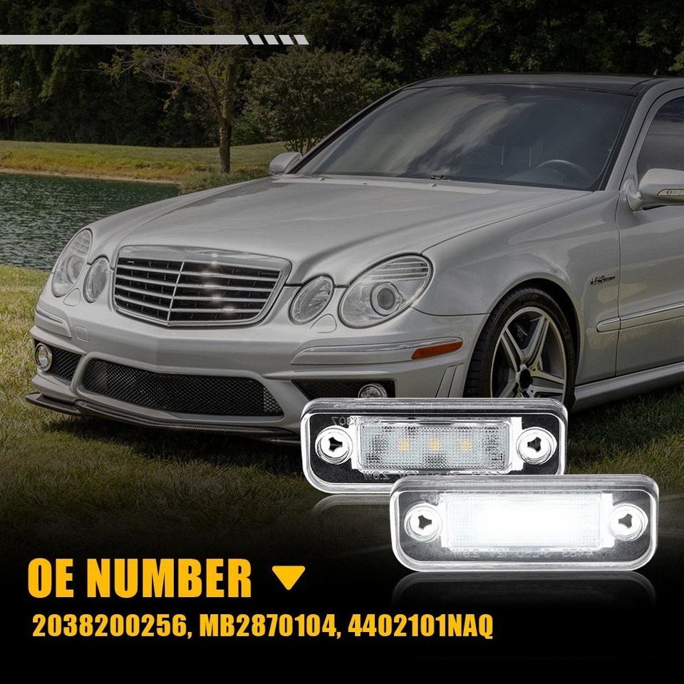 White 6000K LED License Plate Lights For Mercedes Benz W211 W203 C219 ...