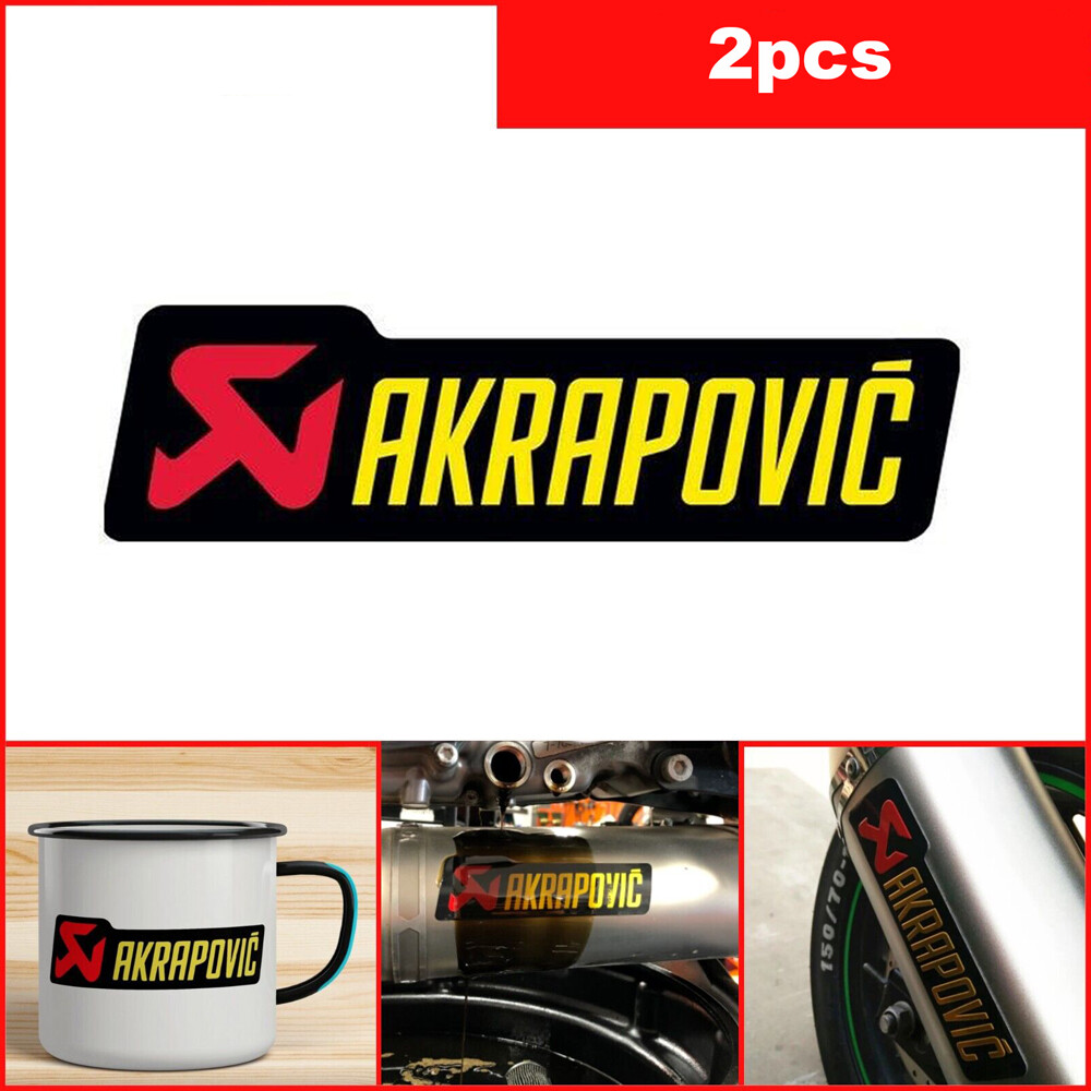 2Pc Motorcycle Akrapovic 3D Badge Exhaust Sticker Heat Resistant ...