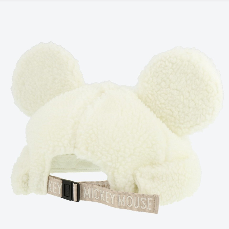 Japan Tokyo Disney Resort Ears Mickey Fluffy Winter Cap Hat White 【US ...