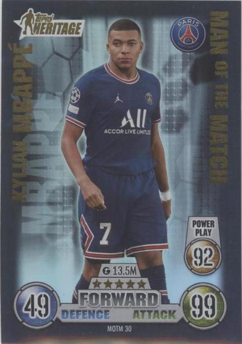 2021-22 Topps Match Attax UCL Extra - Man of the Match Kylian Mbappe # ...