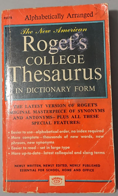 Roget's College Thesaurus in Dictionary form Paperback 4182024 | eBay