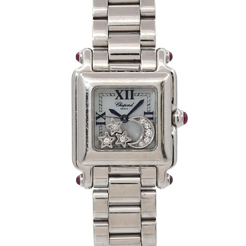 Chopard Happy Sport 27/8893-21 Moon Star Diamond Quartz White Shell ...
