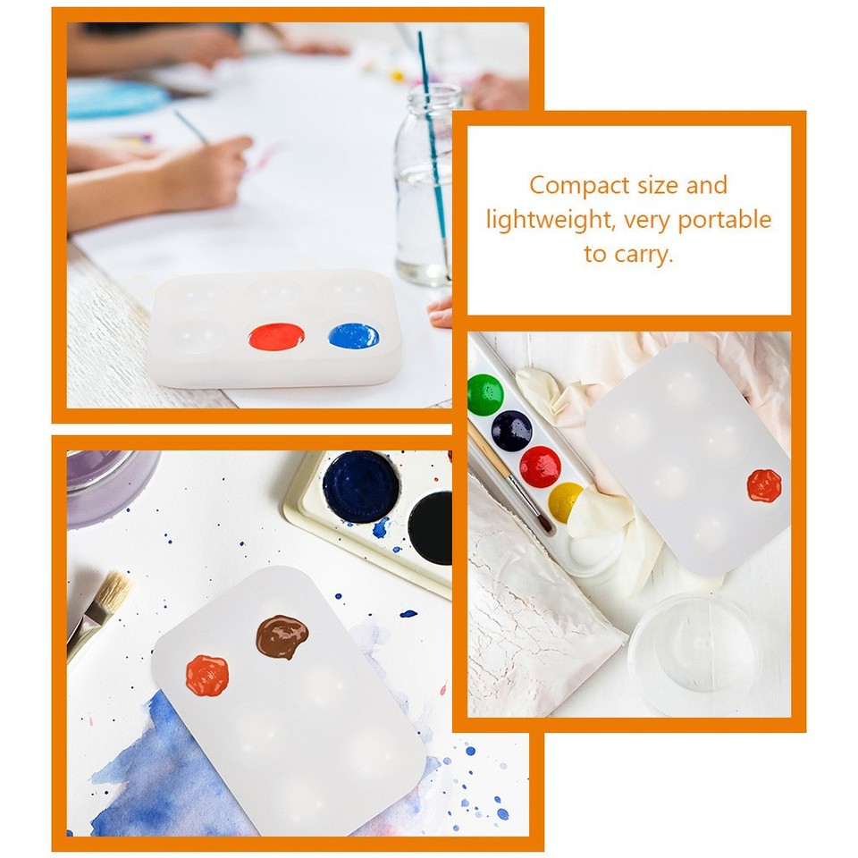 2 Pcs Water Color Palette Reusable Paint Pigment Mixing Plates Tray ...