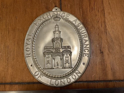 ORIGINAL ANTIQUE ROYAL EXCHANGE ASSURANCE OF LONDON FIRE MARK - UNUSED ...