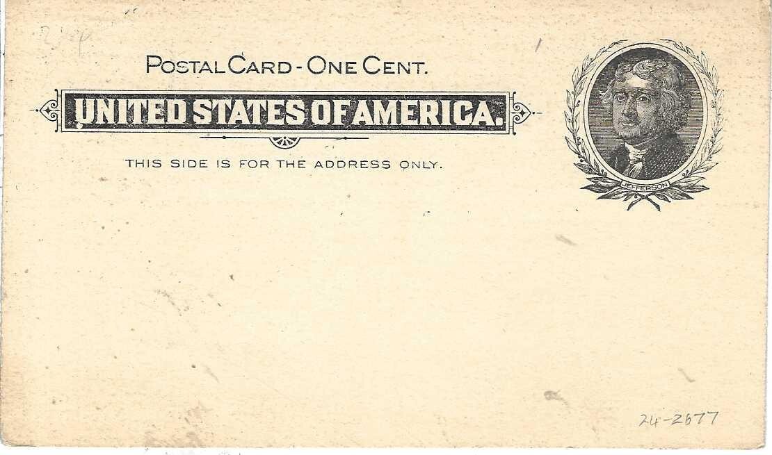 United States - Pre-Paid Postal Card - One Cent - Mint -(24-2677) | eBay