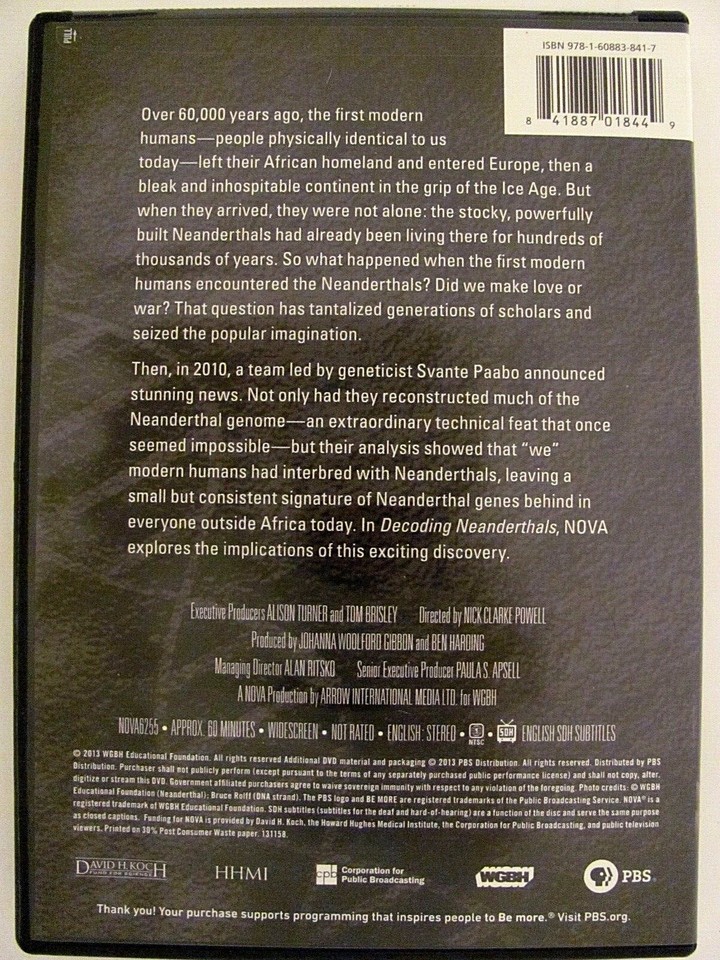 Nova - Nova: Decoding Neanderthals [New DVD] 841887018449 | eBay