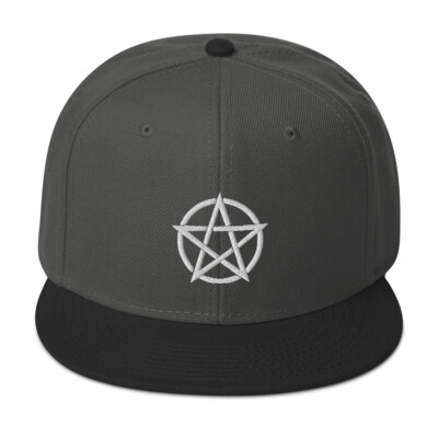 White Witchcraft Woven Pentacle Pagan Embroidered Flat Bill Cap ...