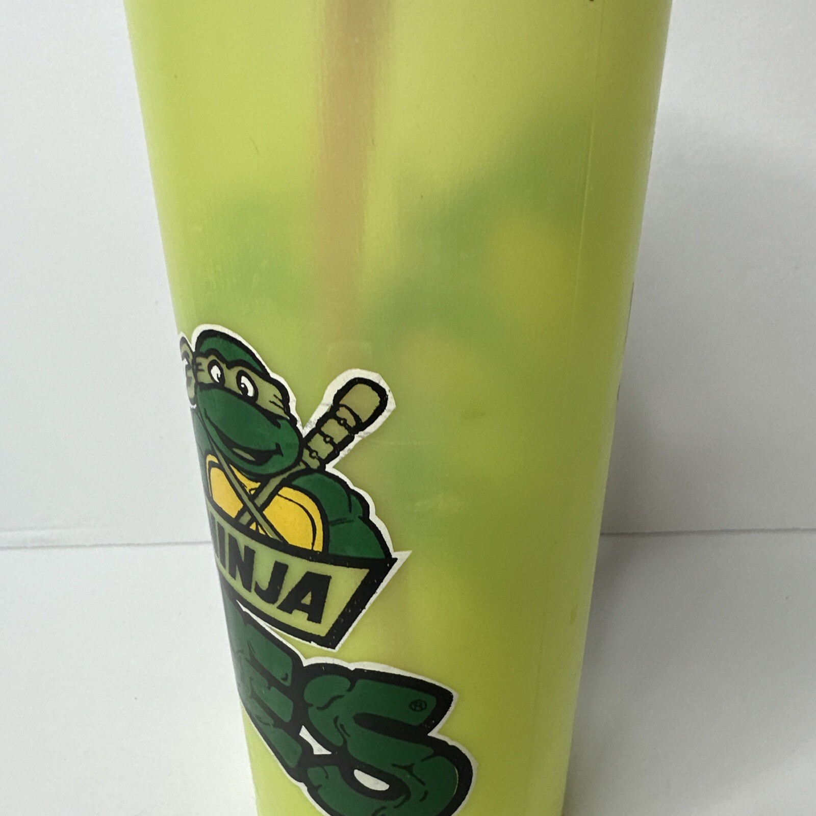 Vintage Teenage Mutant Ninja Turtles Neon Green Water Bottle Straw 1988 ...