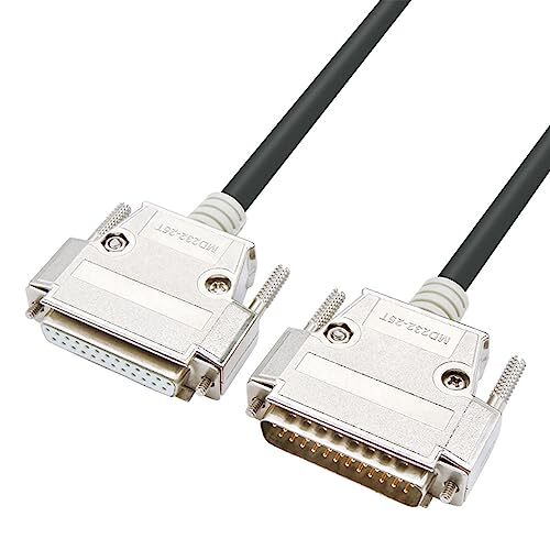 5FT 26AWG DB25 Male to Female Serial Extension Cable RS232 25Pins Metal ...