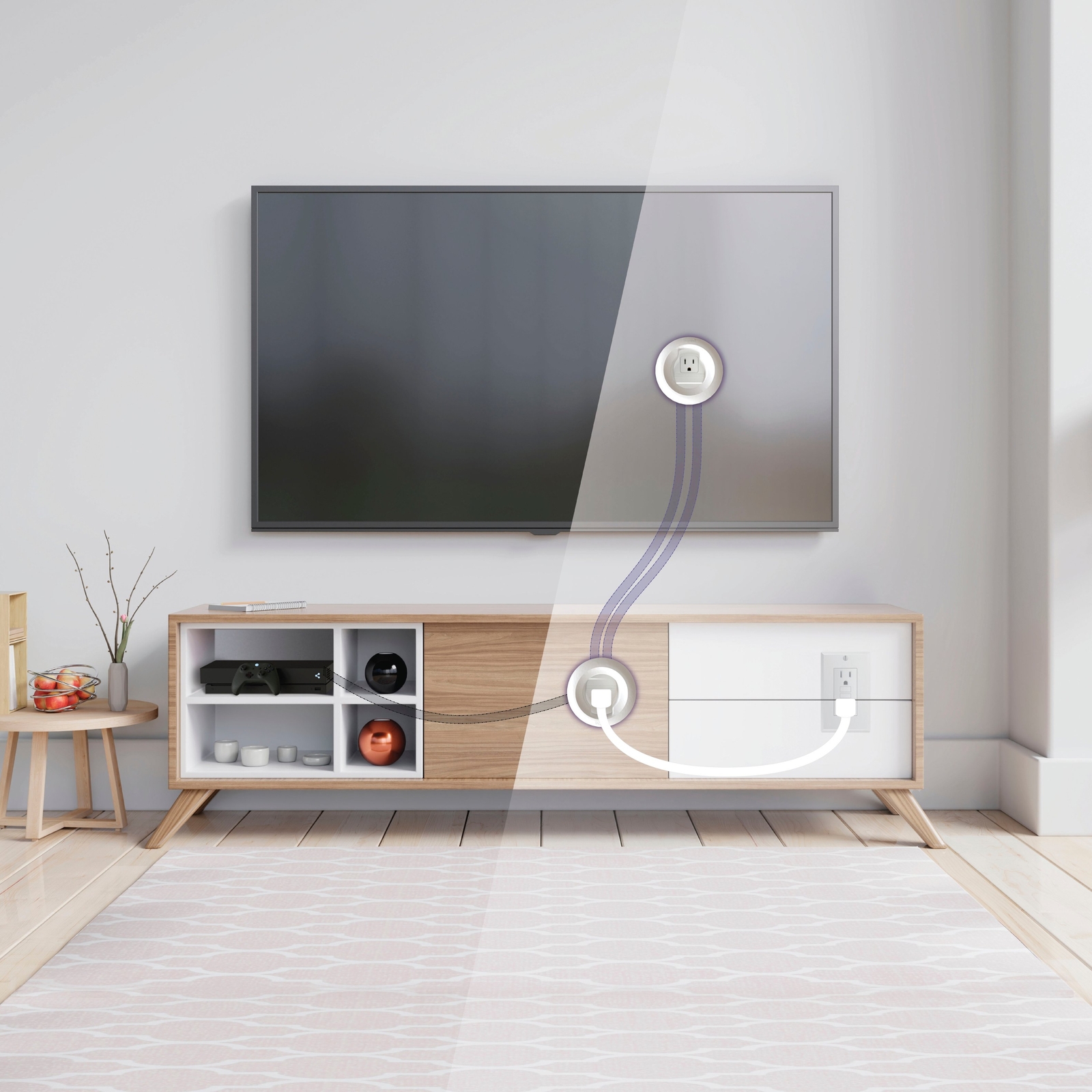 Sanus - In-Wall Cable Concealer Power Grommet Kit for Mounted TVs ...