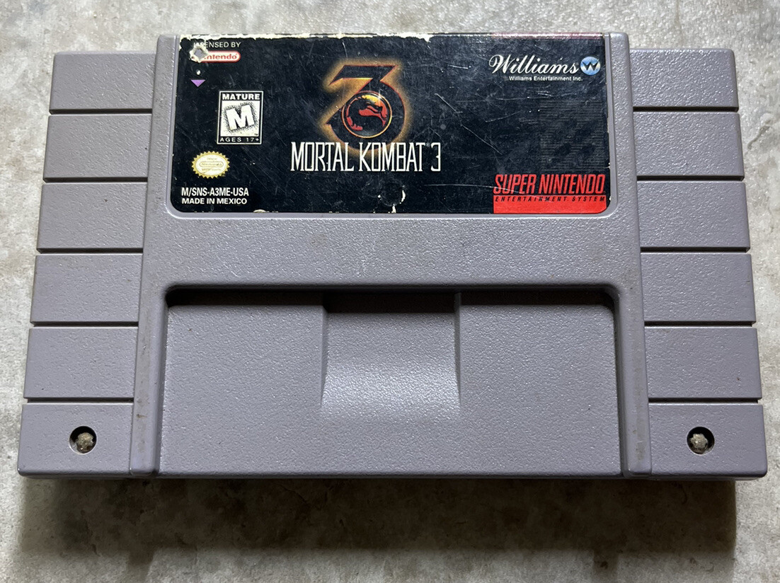 Mortal Kombat 3 III (SNES) Super Nintendo Authentic USA Game Cartridge ...