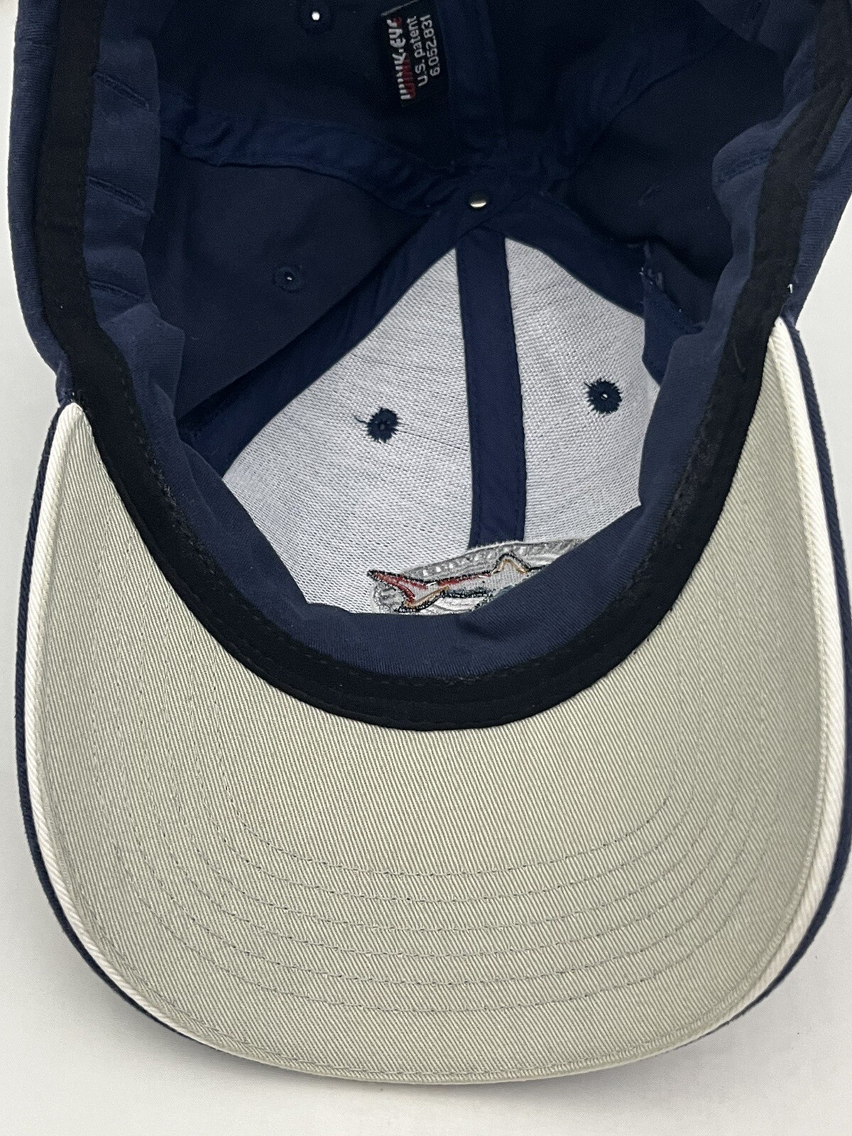 Vintage Greg Norman Shark Embroidered Blue Baseball Hat Elastic Back 23 ...