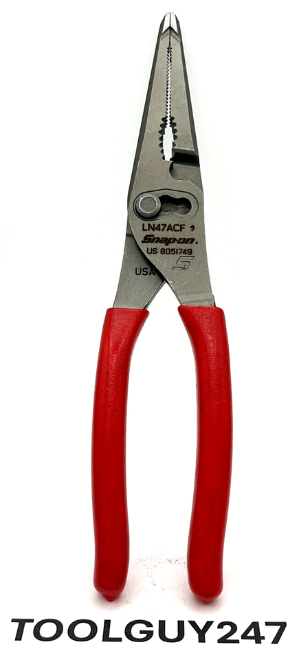Snap-on Tools 9" Talon Grip Long Nose Slip Joint Pliers LN47ACF Red ...