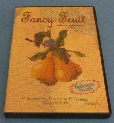 15 Embroidery Designs CD-ROM FANCY FRUIT Branda Harris Tustian Mint ...