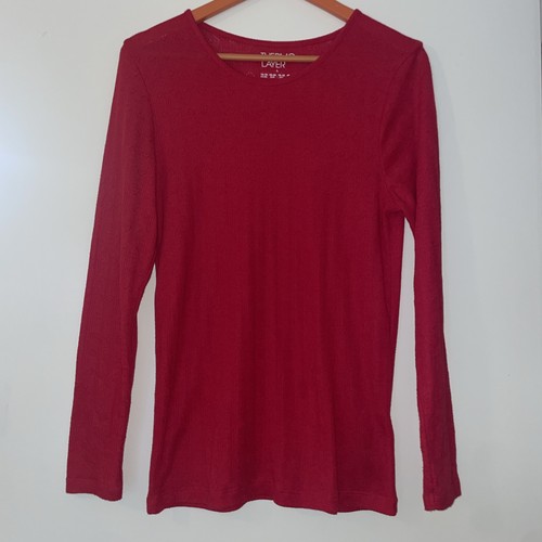 Primark Women's Red Thermal Layer Long Sleeve Top Size Large 14-16 ...