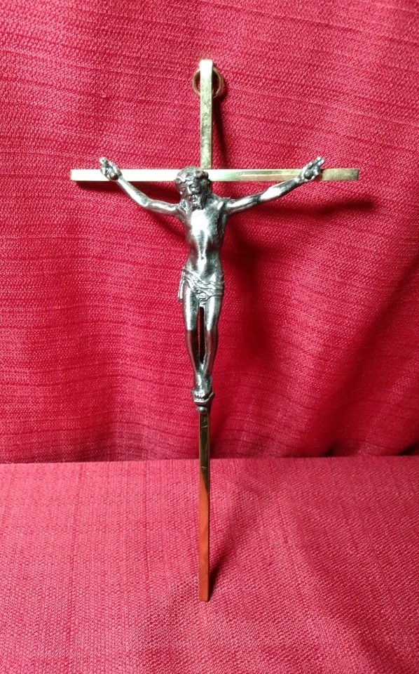 Vintage INRI Crucifix Metal Jesus Cross Wall Hanging 10" | eBay