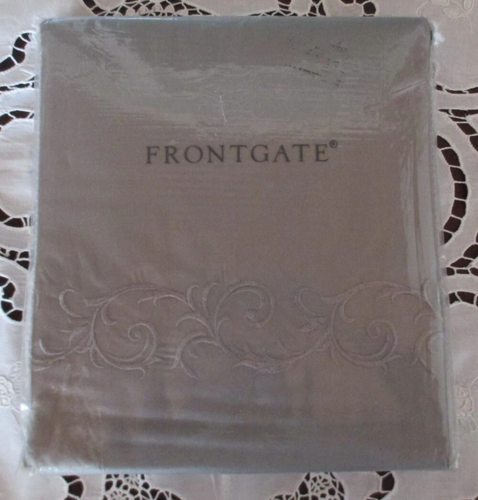 New In Package Frontgate Queen Duvet Embroidered Pewter $299 | eBay