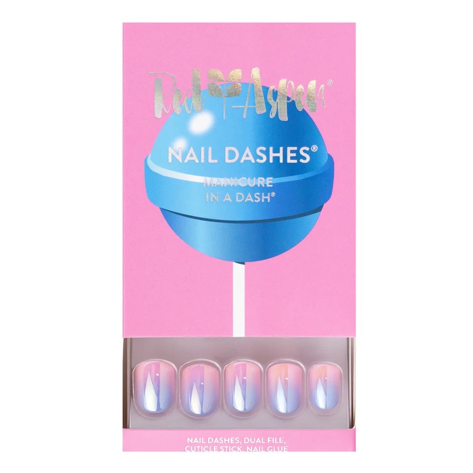Red Aspen Press On Nails- Tallulah's Taffy Twist-Short Square | Pink ...