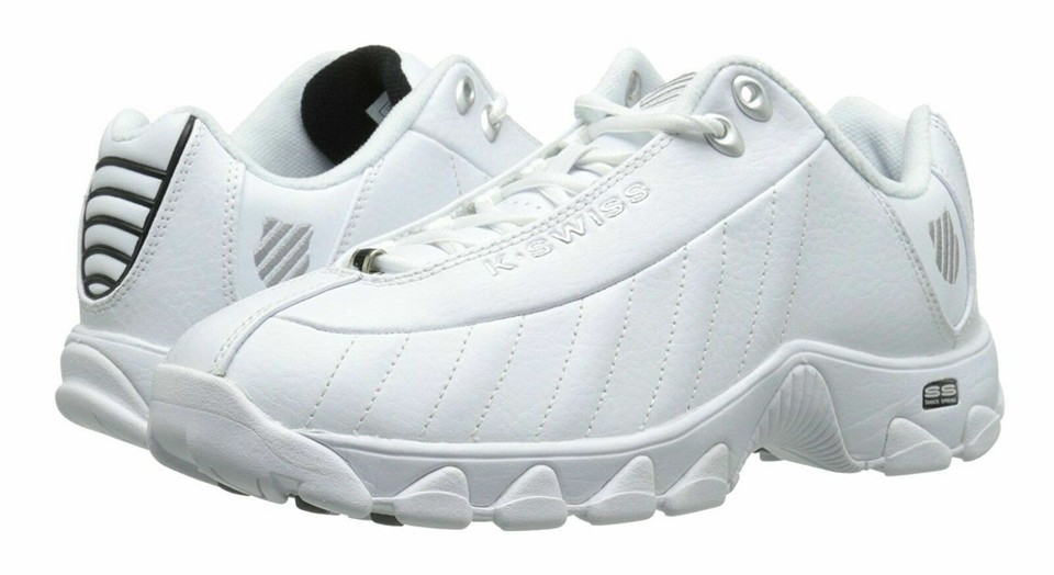 New K-Swiss ST329 CMF White Black Silver 03426-129-M Training Tennis ...