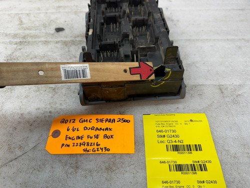 11-14 GMC CHEVROLET SILVERADO 2500HD 3500HD 6.6 LML FUSE RELAY BOX ...