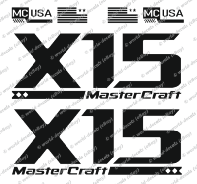 MASTERCRAFT X-15 BOAT HULL 2006 X15 KIT SKI DECAL STICKER SET 06-07 ...